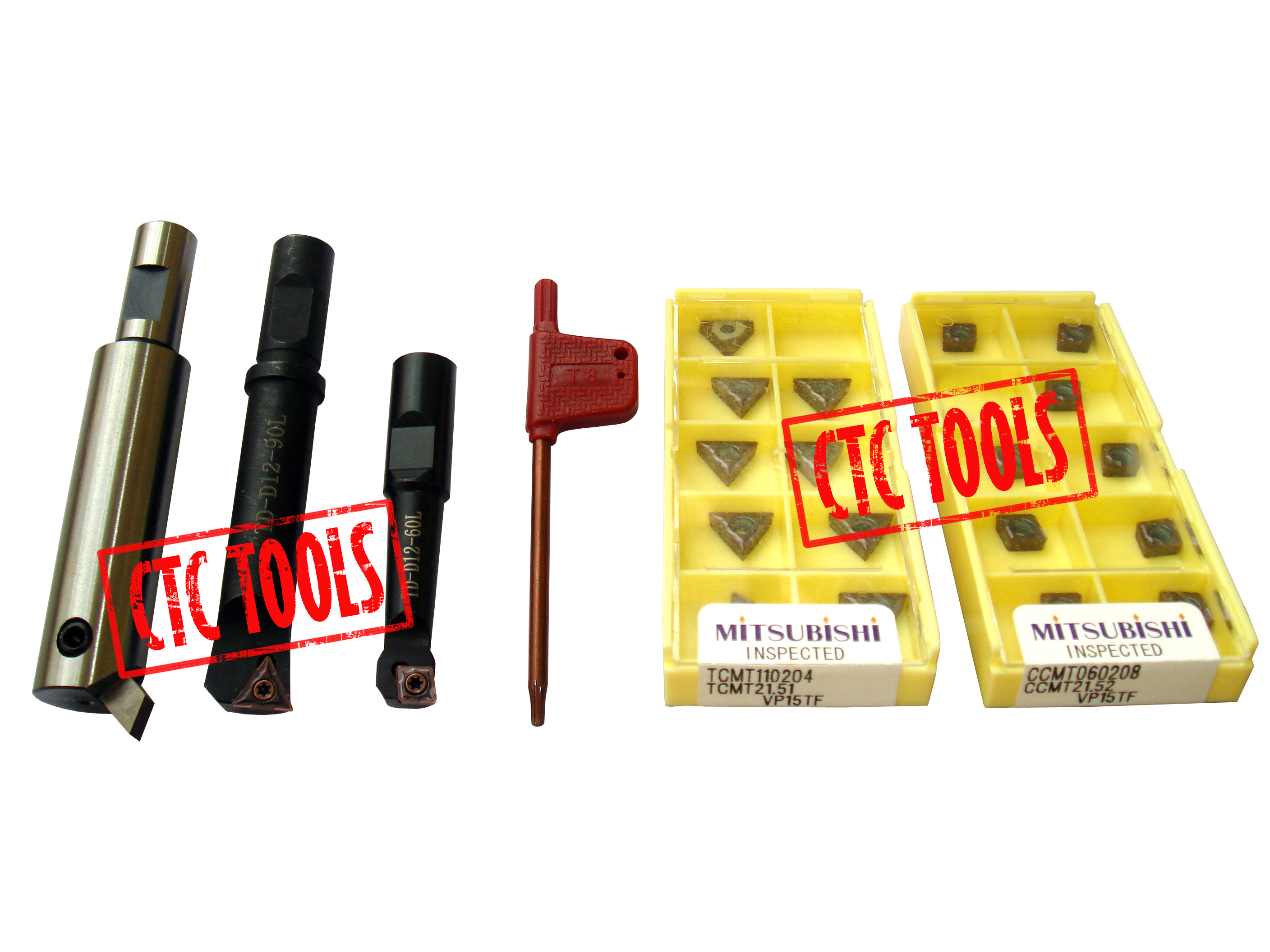 SET OF 3PCS. 12MM INDEXABLE BORING BARS WITH CARBIDE INSERTS #L96 | CTC ...